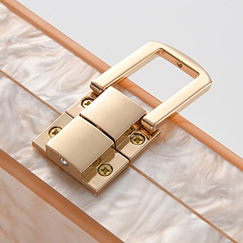 Women Acrylic Clutch Bag for Evening Party Crossbody Shoulder Bag for Special Event with Modern Classic Style Bag (Champagne)