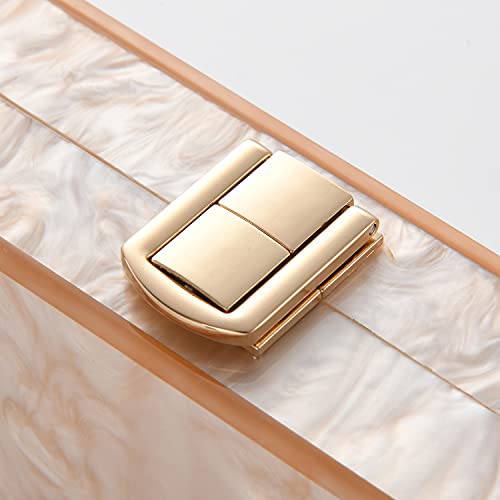 Women Acrylic Clutch Bag for Evening Party Crossbody Shoulder Bag for Special Event with Modern Classic Style Bag (Champagne)