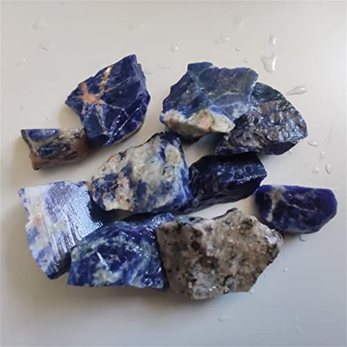 FUDGIO 100g Natural Raw Blue Sodalite Stone Diffuser Oils Stone Crystals Rock Aquarium Home Decoration Gemstone Gift (Color : 2-4cm, Size : 100g)