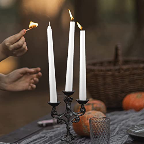 White Taper Candles - 30 Pack Unscented 10 Inch Dinner Candle Set -7-8 Hours Burn Time - Smokeless and Dripless Household, Wedding, Party, Home Décor Candlesticks