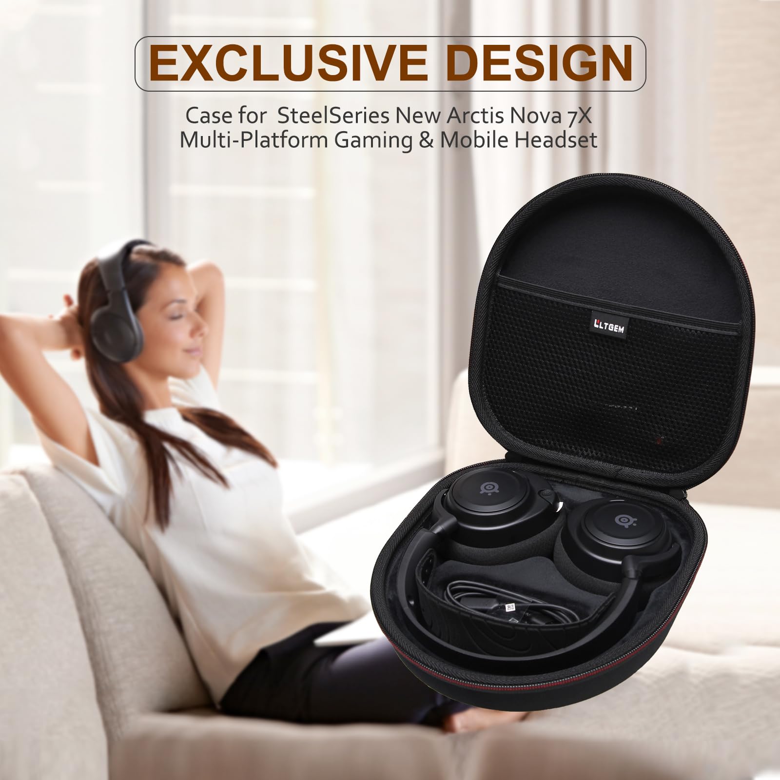 LTGEM Case Compatible with SteelSeries Arctis Nova 7X / 7 Wireless Multi-Platform Gaming Headset