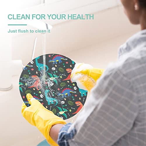 Colorful Dinosaur Pattern Cutting Board Tempered Glass Chopping Board for Kitchen Hotel