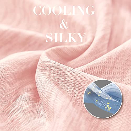 Cooling Weighted Blanket 59 X 79in Queen Sized Blanket, Japanese Q-Max 0.4 Technology Mica Nylon with Cooling Fibers Material Blanket for Adults, Children, Babies. Keep Cooling in Summer Night-Pink