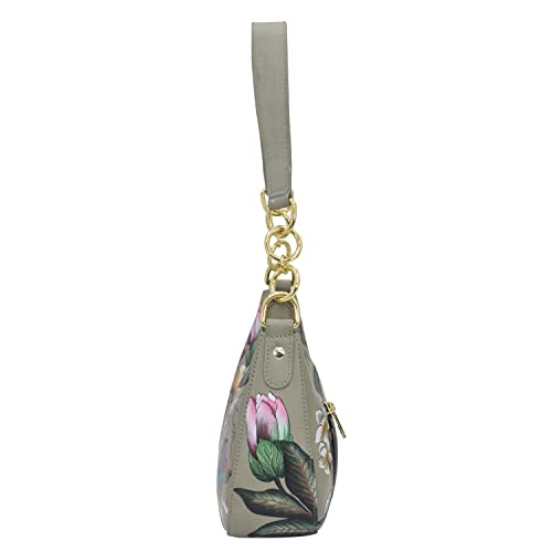 Anuschka Women’s Hand Painted Genuine Painted Leather Small Convertible Hobo - Floral Passion