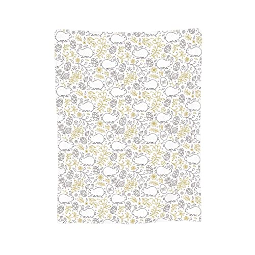 Easter Bunny Fleece Blanket Throw Blanket, Ultra-Soft Cozy Micro Fleece Blanket for Sofa, Couch, Bed, Camping, Travel, & Car Use-All Seasons Suitable 60"X50"