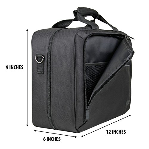 USA GEAR Carrying Case Compatible with Logitech G Cloud Handheld Gaming Console - Travel Bag for Headsets, Bluetooth Headphones, More Gaming Accessories - Customizable Interior, Shoulder Strap - Black