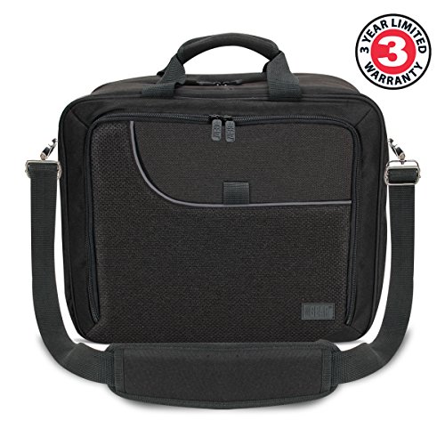 USA GEAR Carrying Case Compatible with Logitech G Cloud Handheld Gaming Console - Travel Bag for Headsets, Bluetooth Headphones, More Gaming Accessories - Customizable Interior, Shoulder Strap - Black