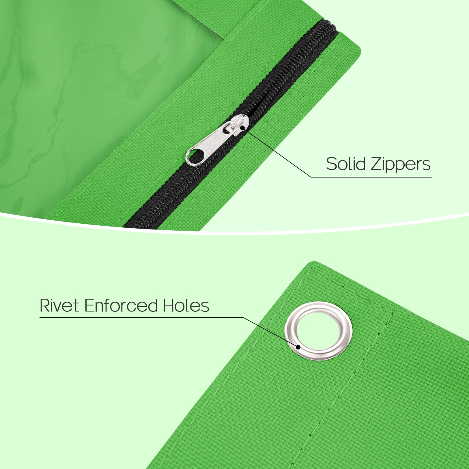 Sooez Pencil Pouch for 3 Ring Binder, 2 Pack Binder Pencil Pouch with Clear Window Pencil Bags with Zipper & Reinforced Grommets, Pencil Case for Binder Blue & Green