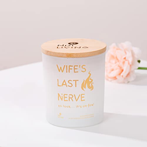 Funny Lavender Vanilla Soy Wax Candles - Candle Gift for Women (Wife's Last Nerve)