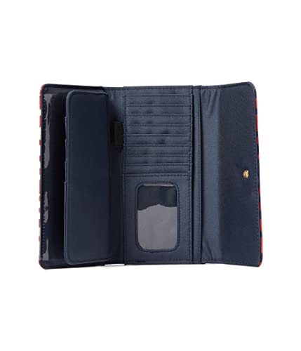 Tommy Hilfiger Beth II Flap Continental Wallet Bias Bicolor Texture PVC Navy/Red Multi One Size