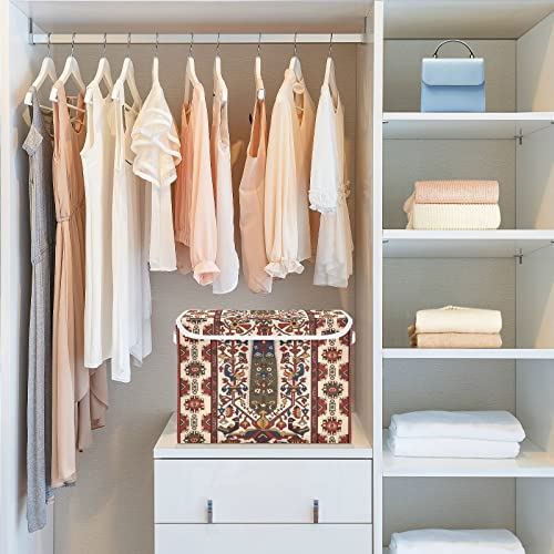 linqin Home Storage Bins Storage Containers for Fabric Tribal Pattern Towel Chests 12x12x16
