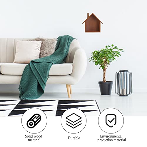ORFOFE Picture Ledge Shelf Wooden House- Shaped House Shaped Wall Shelf House Shaped Floating Shelf House Shaped Wooden Shelf Wall Storage Shelf Flower Pot Stand