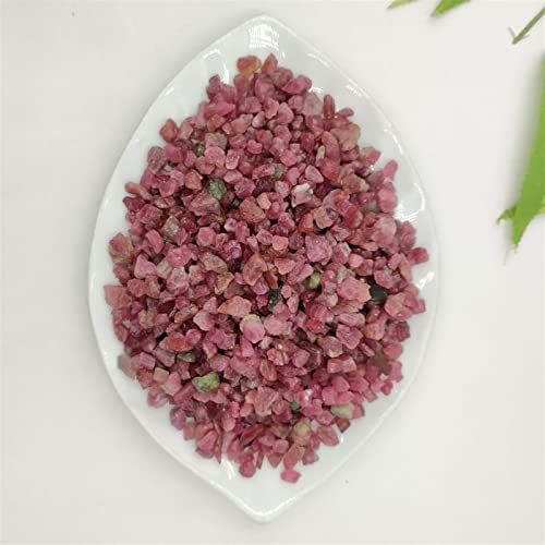 FUDGIO 100g Bulk Natural Red Tourmaline Gravel Rock Raw Crystal Specimen Gemstone Aquarium Decor Gift