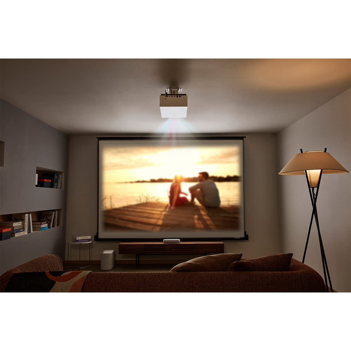 LG CineBeam UHD 4K Projector HU710PW - DLP Home Theater Smart Projector, White