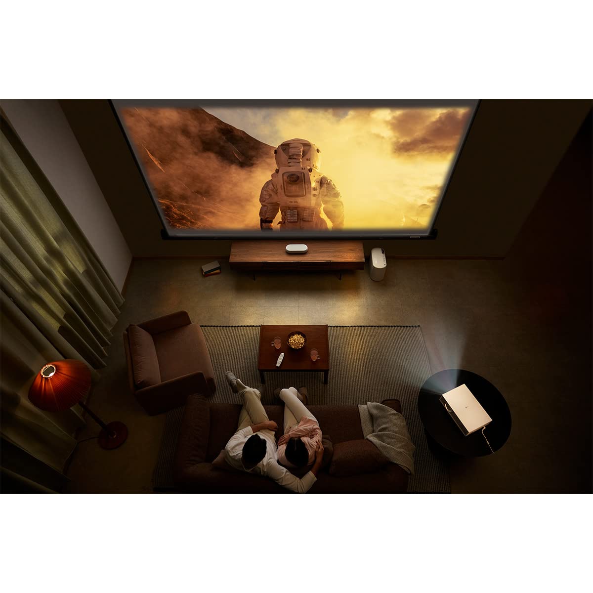 LG CineBeam UHD 4K Projector HU710PW - DLP Home Theater Smart Projector, White