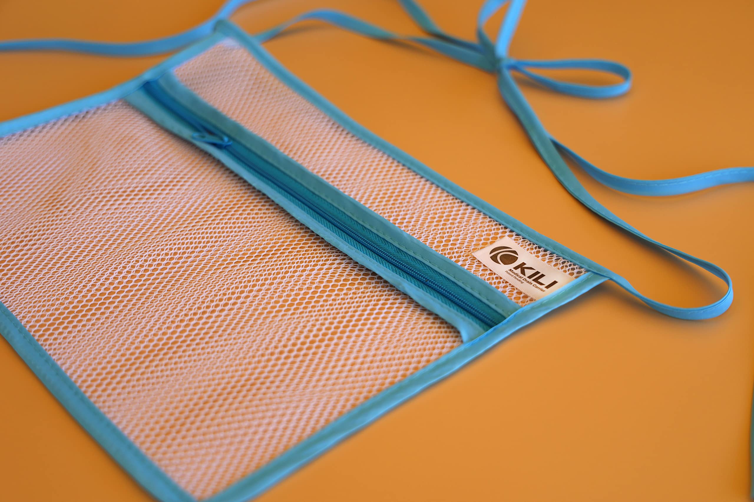 KILI Medical Drain Carrier Pouch - Post Surgery Mesh Drain Holder for Shower or Bath - For Any Surgery That Requires a Drain such as Mastectomy, Augmetation, Ostomy, Tummy Tuck