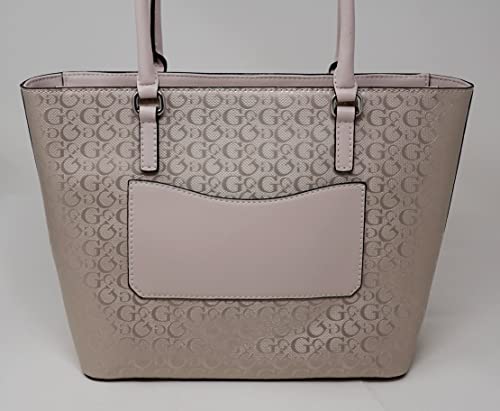 GUESS Women's Rose Dust Rose Gold Patent Logo Debossed Tote Bag Handbag Purse