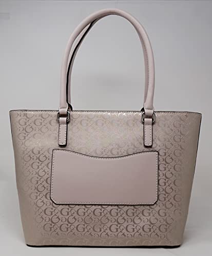 GUESS Women's Rose Dust Rose Gold Patent Logo Debossed Tote Bag Handbag Purse