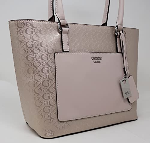 GUESS Women's Rose Dust Rose Gold Patent Logo Debossed Tote Bag Handbag Purse