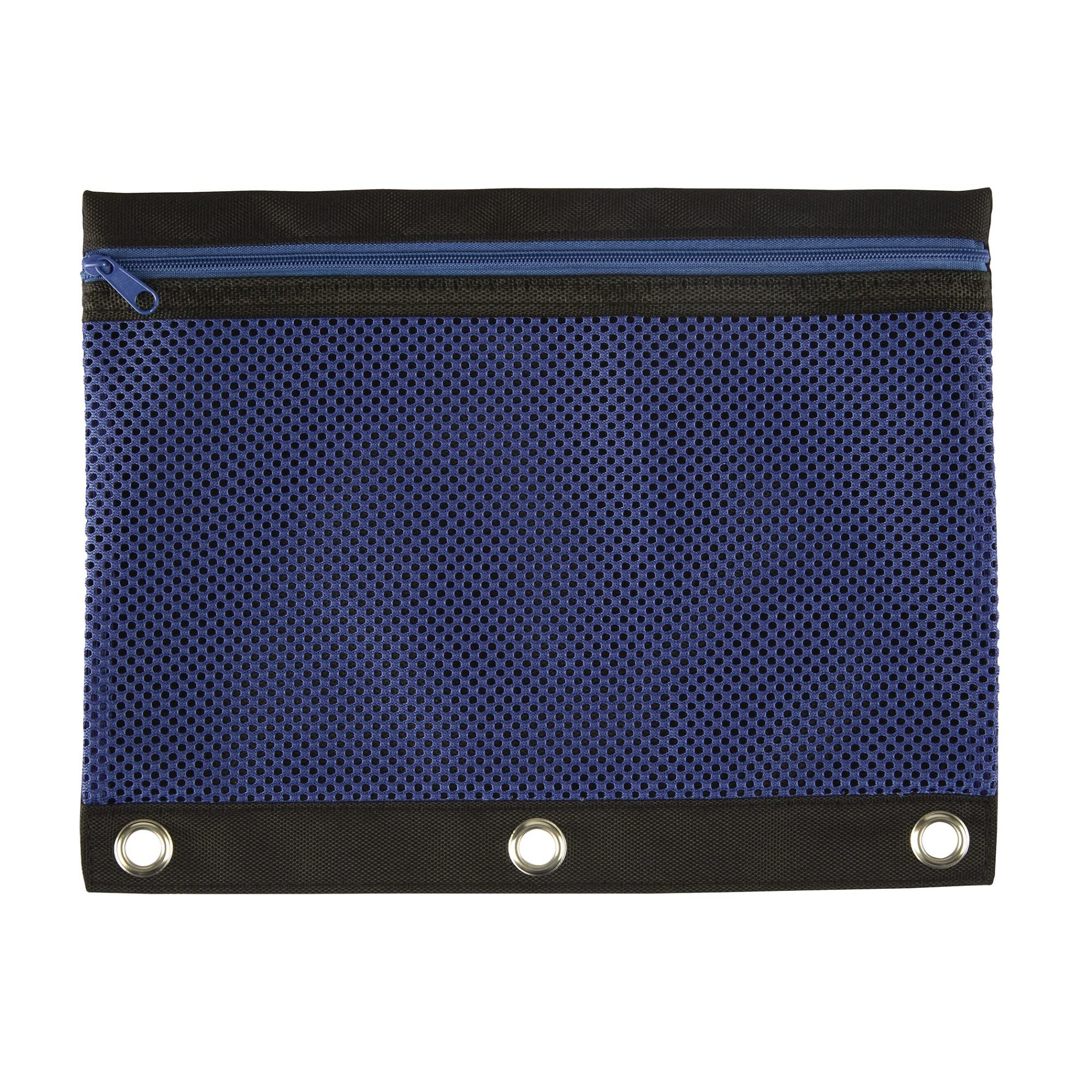 Office Depot® Brand 3-Ring Mesh Pencil Pouch, 8" x 10-1/4", Blue