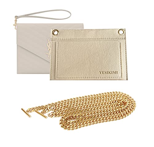 YESIKIMI MONOGRAM Clutch Conversion Kit Premium Felt Inset With 120cm Chain gift for her