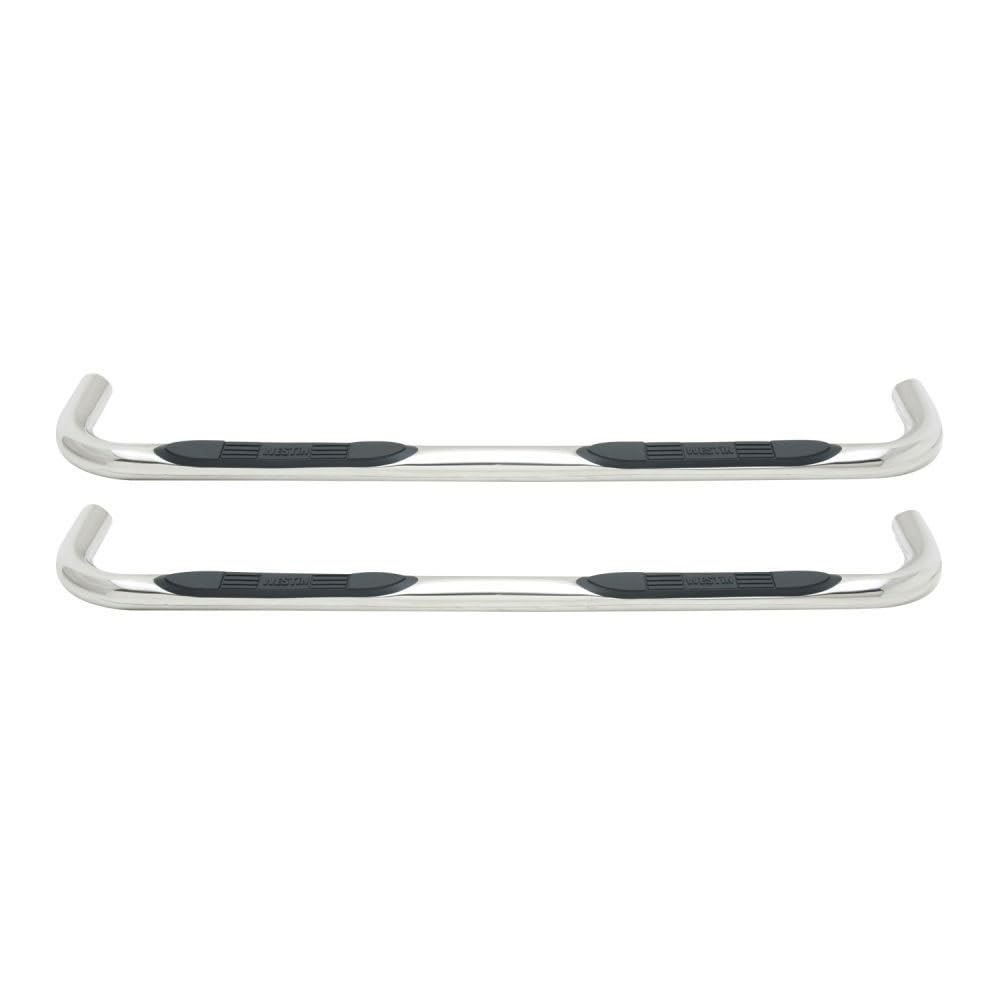 Westin 23-1680 E-Series 3 Nerf Step Bars fits 1999-2014 Silverado Sierra 1500 1999-2004 2500LD 2001-2014 2500 3500 Ext. Cab Polished SS 1 Pair