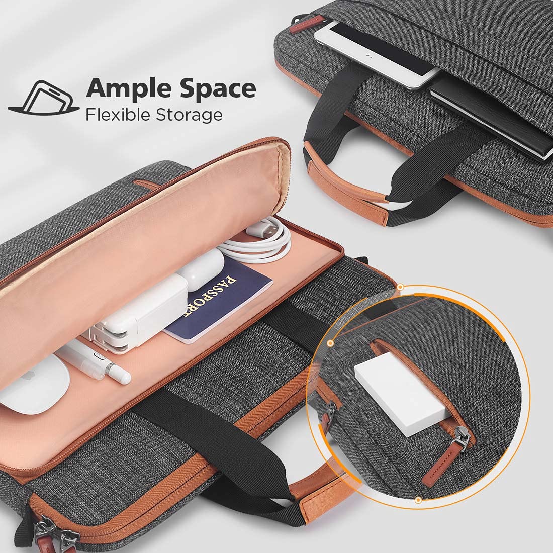 KIZUNA Laptop Case Bag 15.6 Inch Shoulder Water Resistant Handbag For 16" MacBook Pro M1 M2 M3/MacBook Air 15 M2/Lenovo IdeaPad Flex 5i/15 IdeaPad Gaming 3i/Legion Slim 5i Gen 8