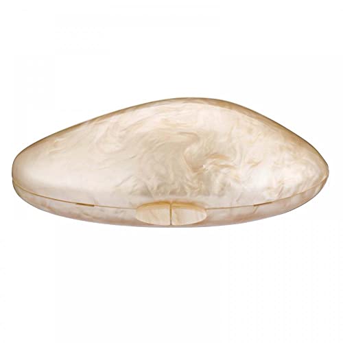 EROUGE Women Evening Pearl Bag Gold Acrylic Clutch Handbag for Evening Wedding Party (Gold)