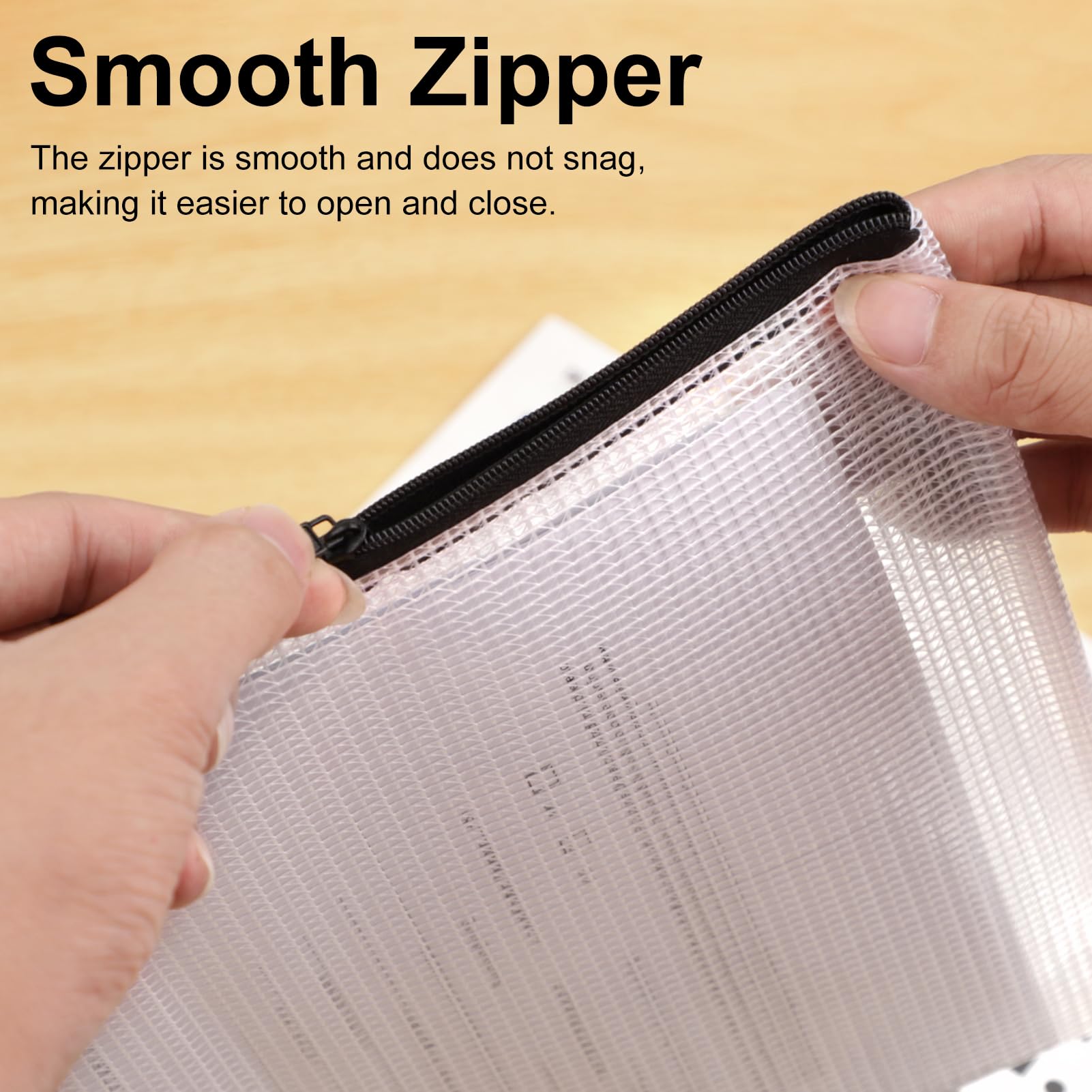25pcs Multisize Mesh Zipper Pouch Bags, Waterproof Zipper Bags, 8 Sizes Waterproof Plastic Document Pouch, Bags for Travel Storage, Office Supply and Home Organize