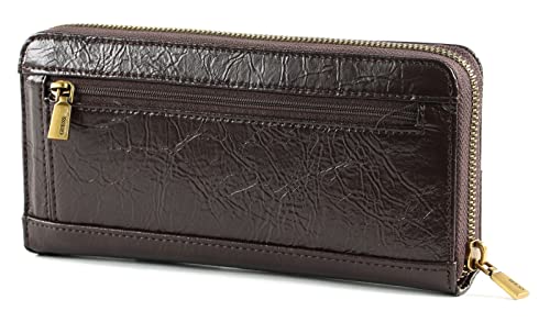 WALLET WOMAN GUESS D CHOCOLATE SWXB8650460CHO amantea wallet large ziparound CHOCOLATE ND choice=P, Chocolate
