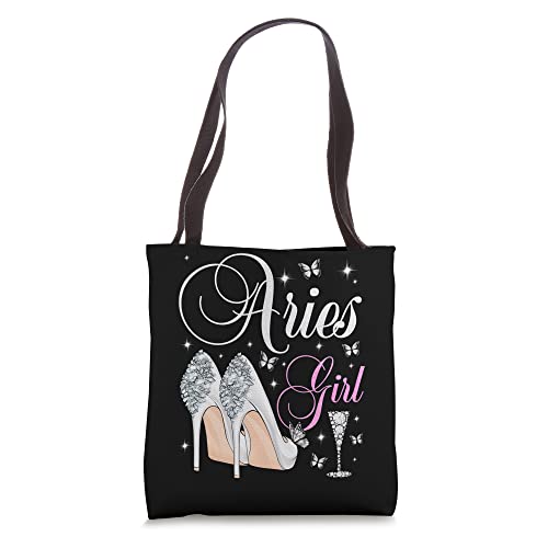 Aries Girl March April Birthday Party Zodiac Tote Bag