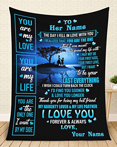 Personalized Blanket for Wife - Fiancee - Girlfriend Blanket, The Day I Fell in Love with You Blanket On Valentine's Day, Birthday, Christmas