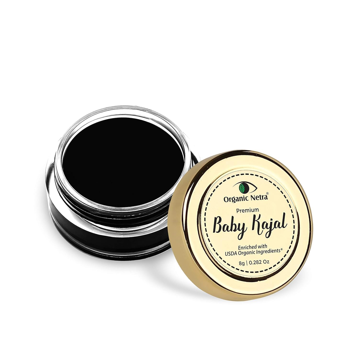 Cubicle Organic Netra Baby Kajal - 100% Natural, Enriched With Certified Organic Ingredients, Chemical-Free Kajal, Water Resistant and Long Lasting - 8g