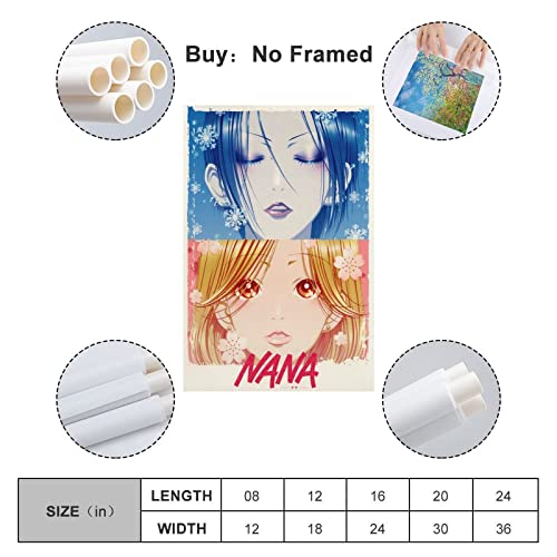AZRASH Anime Nana Poster Canvas Gifts Wall Art Posters Print Modern Bedroom Decor 12x18inch(30x45cm)