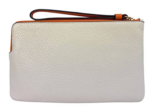 COACH Large Corner Zip Wristlet Stamp in Khaki/Chalk Multi