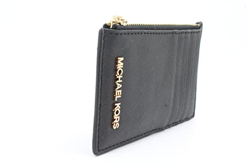 Michael Kors Jet Set Travel Top Zip Card Case Wallet Coin Pouch Black