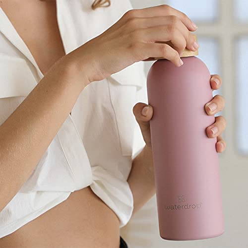waterdrop β 20 oz Starter Set β Stainless Steel Water Bottle With Vitamin Hydration Flavoring Cubes - Midtone Pink