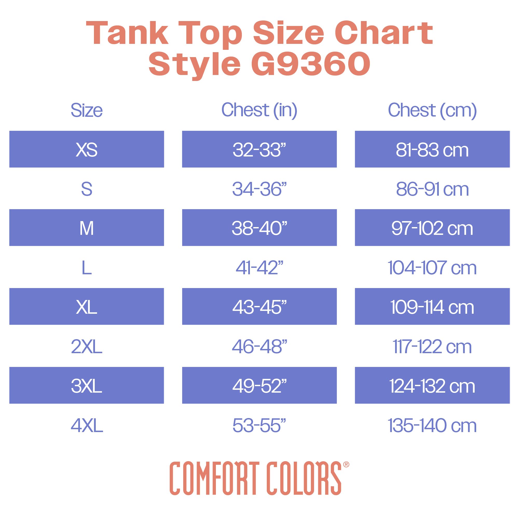 Comfort Colors Adult Tank Top, Style G9360, White, X-Large