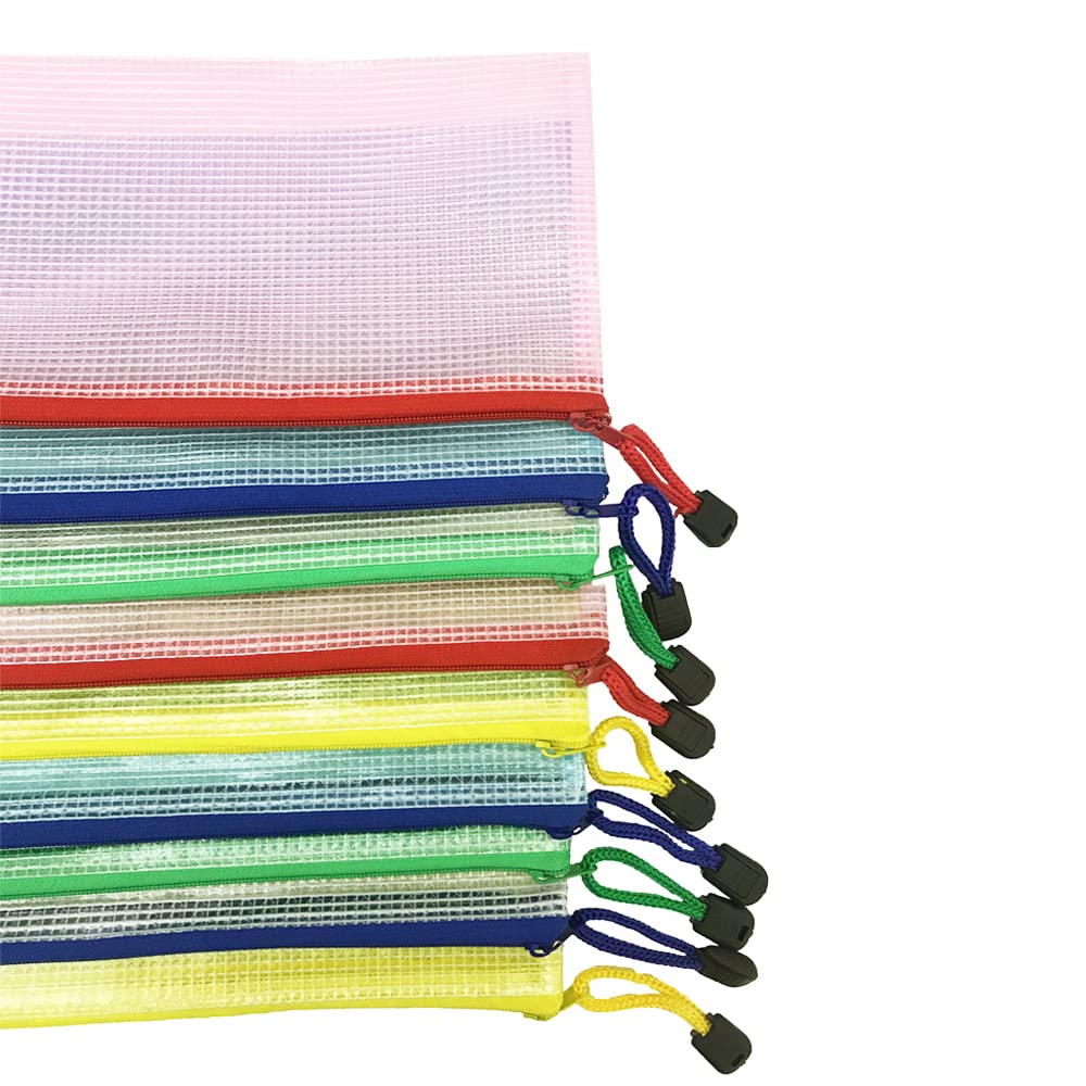 DoTebpa 25 Pcs 5 Colors Small Plastic Zip Document,Clear Plastic Pouch with Zipper for Receipt,Check,Pencil,Mini Tool