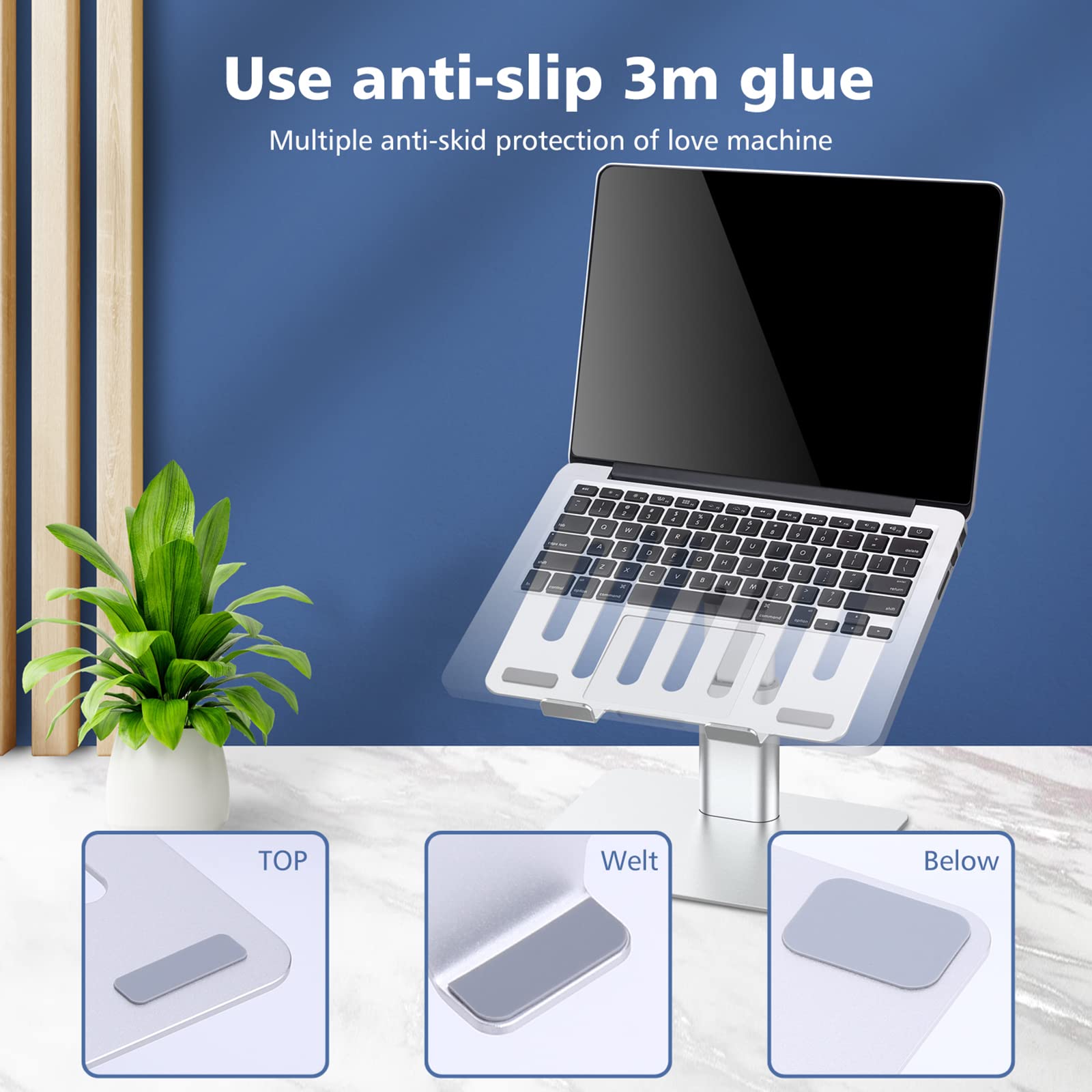 Laptop Stand, Adjustable Ergonomic Laptop Riser, Portable Aluminium Alloy Computer Stand for Laptop, Laptop Stand for Desk, Fits for HP, Macbook Air Pro, Dell, HP, Lenovo Fits 10-17.3" Laptop
