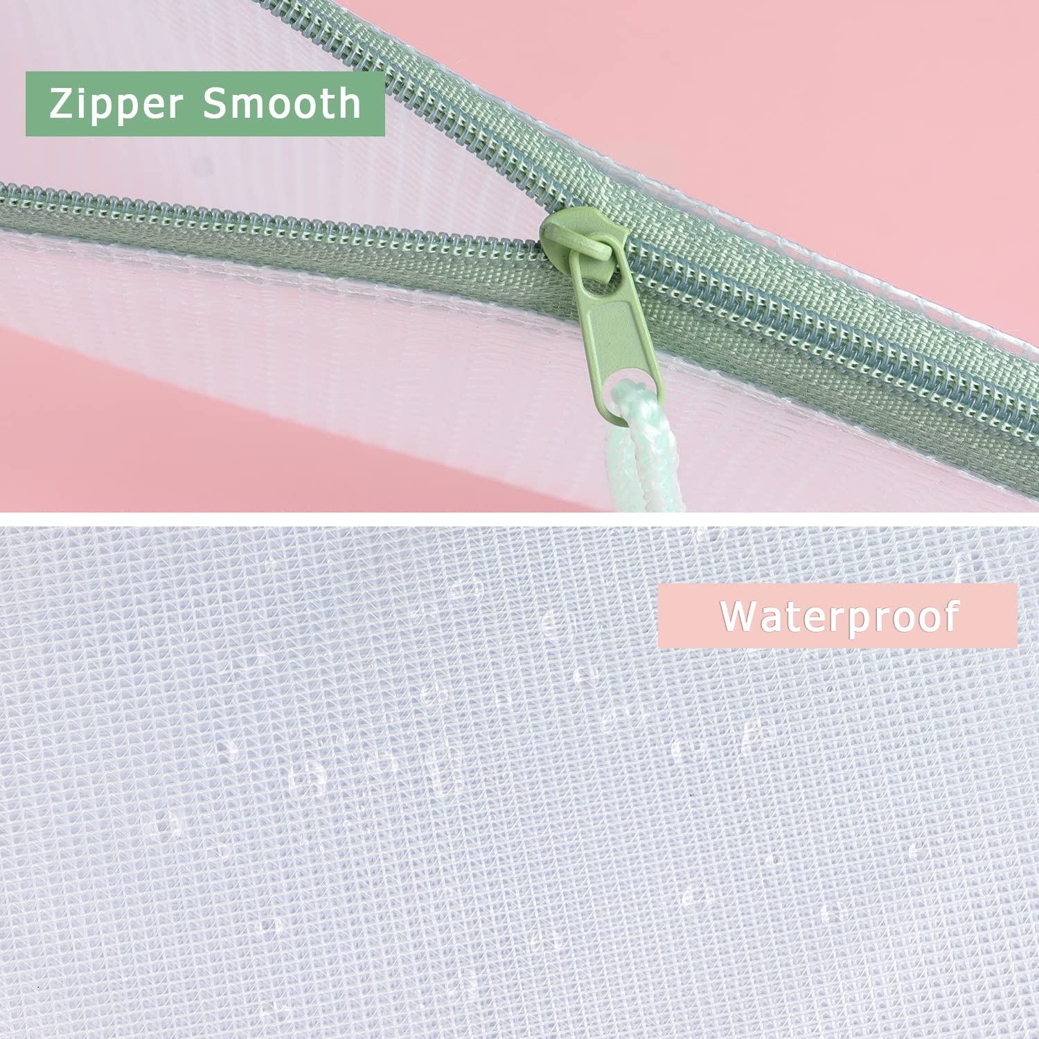 Tamaki 6 Pack Mesh Zipper Pouch Bags Waterproof Zipper Bags Durable Pouches for Organization Bag Board Game Storage, Document Bag Letter/A4