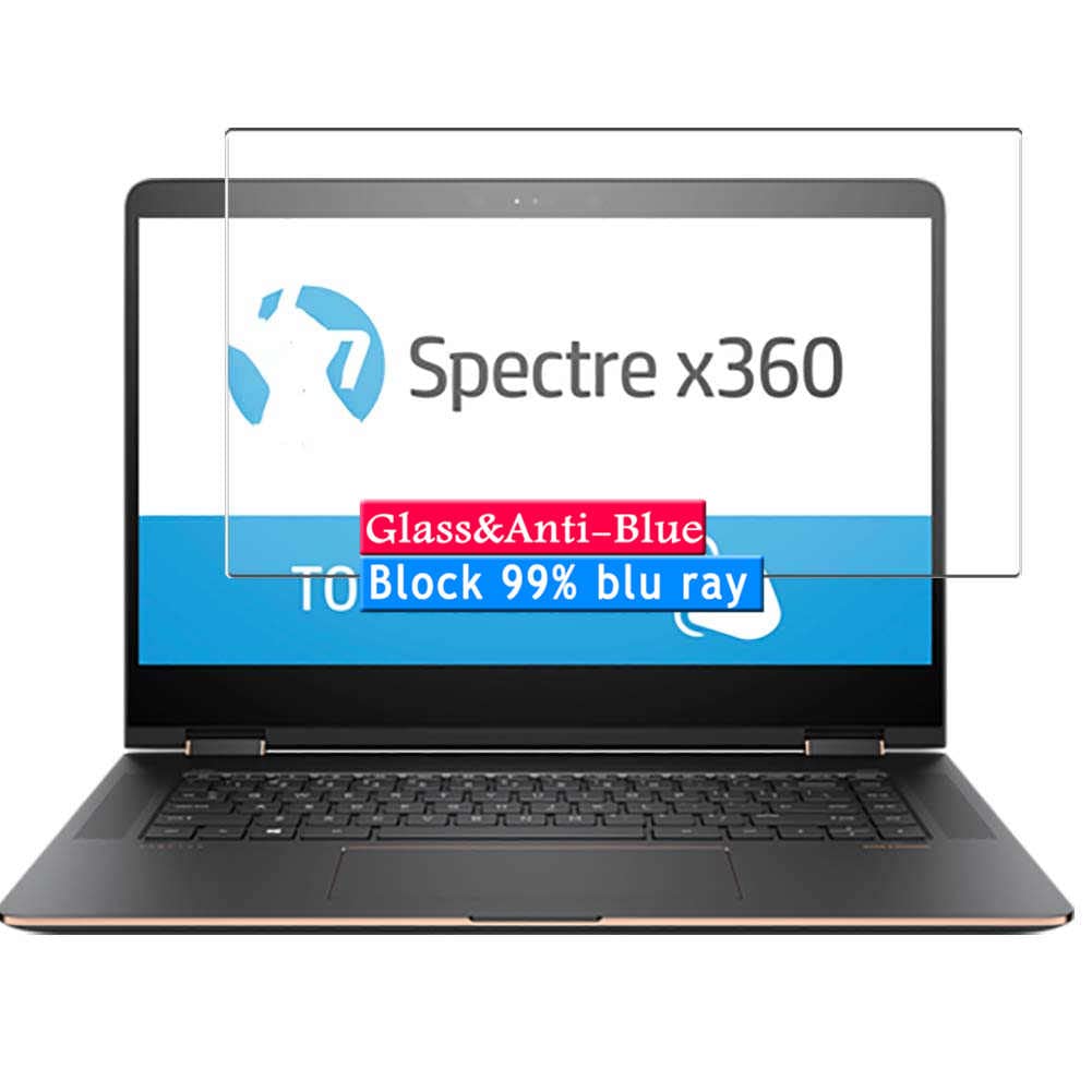 Vaxson Anti Blue Light Tempered Glass Screen Protector, compatible with HP Spectre x360 15-bl000/bl012dx/bl112dx/bl152nr/bl000na/bl075nr/bl000ng/bl000nf 15.6" Visible Area, 9H Film Protectors [ Not Full Coverage ]
