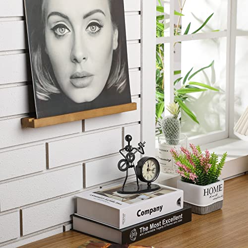 Amyhill 12 Pieces Vinyl Record Wall Mount Wood Record Holder Wall Mount Vinyl Holder Display Record Shelf Storage Vinyl Shelf Solid Vinyl Record Stand Wall Ledge Shelf Modern Floating Shelves for LPs