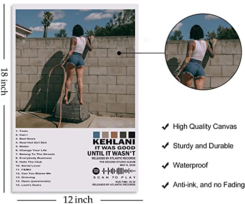 CINTUA Kehlani Posters It Was Good Until Wasn't Album Cover for Art Wall Canvas Pictures Modern Office Decor Prints 12'' x 18'' Unframed