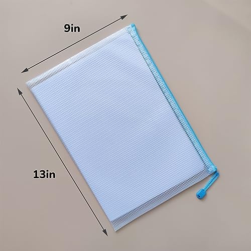CHIF HAUTH 20pcs Mesh Zipper Pouch Bags, Waterproof Zipper Bags in A4 Size, Ideal for Organizing Office Supplies, Cosmetics, Stationery, and Board Games Storage