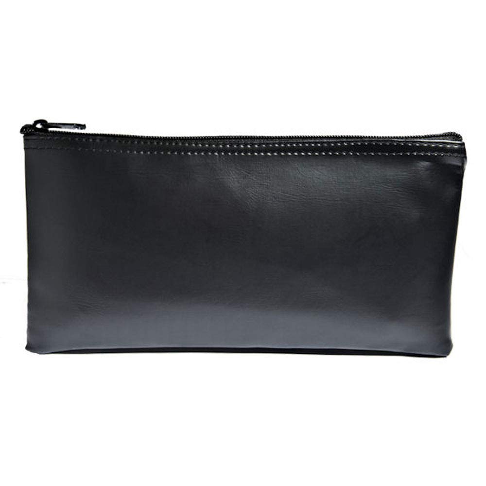BankSupplies Reusable Money Bag | 7W x 3.5H | Vinyl Coating | Double-Stitched Seams | Heavy Duty Talon Woven Coil Straight Zipper | Leather-Like Textured Grain | Money Bags with Zipper