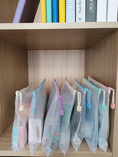 CHIF HAUTH 20pcs Mesh Zipper Pouch Bags, Waterproof Zipper Bags in A4 Size, Ideal for Organizing Office Supplies, Cosmetics, Stationery, and Board Games Storage