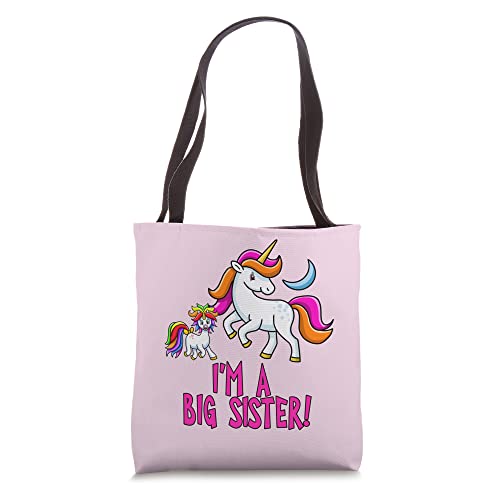 I'm A Big Sister with Unicorns Tote Bag