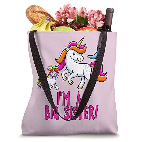 I'm A Big Sister with Unicorns Tote Bag