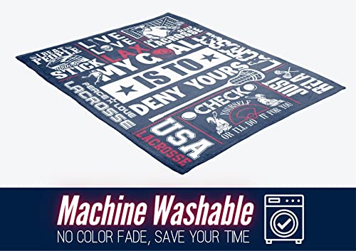 InnoBeta Lacrosse Gifts for Boys Throw, My Goal is to Deny Yours Flannel Blankets for Men 50" x 65"